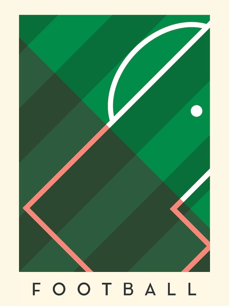 Football Minimalist Illustration Art Print by Sera/Lina LAB – Fy!