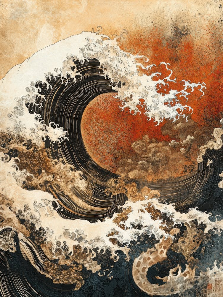 Great Wave Off Kanagawa 23 Art Print by si9nzation – Fy!