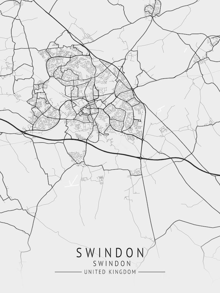 Swindon City Map Art Print by Promatic Art – Fy!