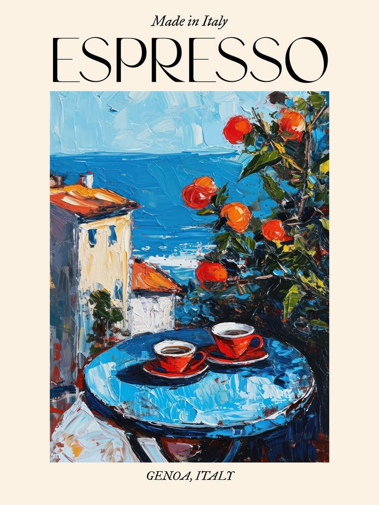Genoa Espresso Made In Italy 1 Poster Art Print by MedArt – Fy!