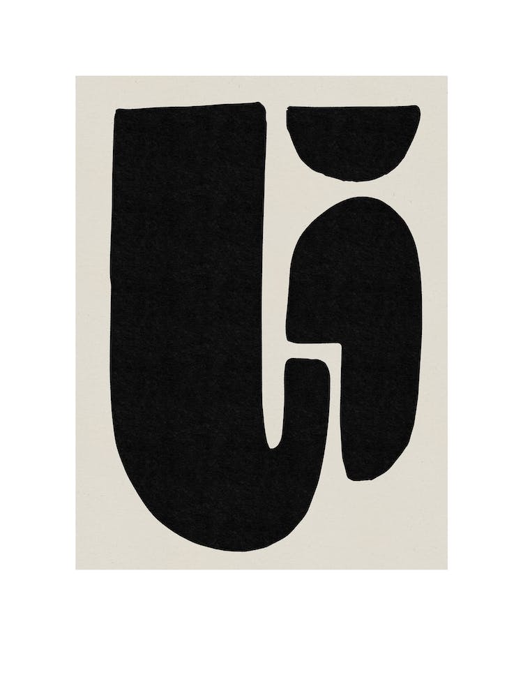 Abstract bold black heavy shapes Art Print by Rocket Jack – Fy!