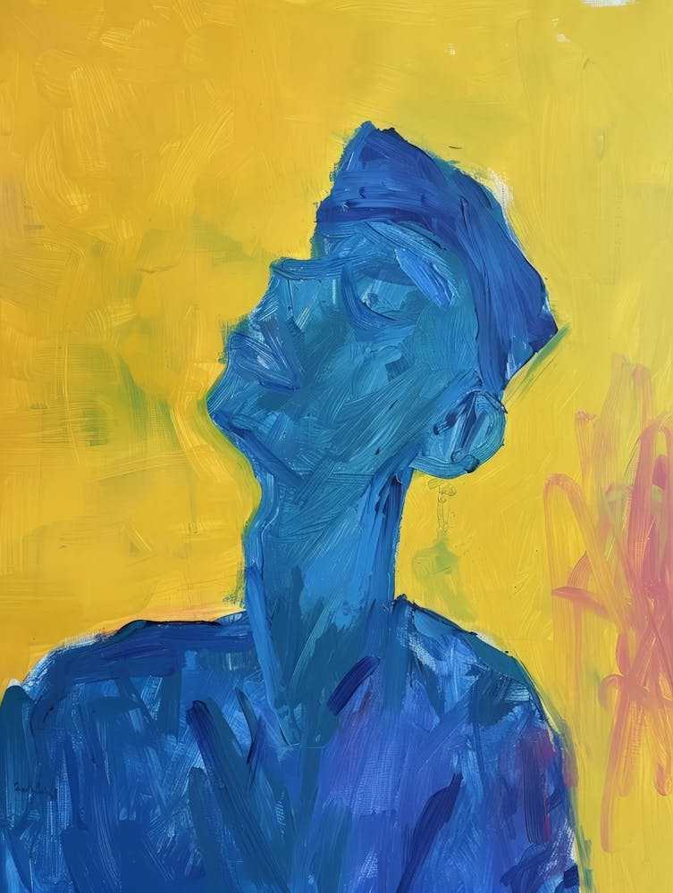 Blue Man 2 Art Print by Moving Clouds Art – Fy!