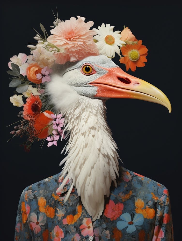 Bird With A Flower Crown Albatross 1 Art Print by Feathered Muse – Fy!