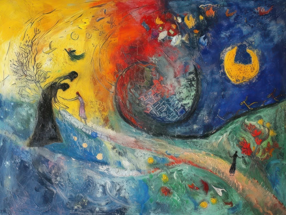 Contemporary Artwork Inspired By Marc Chagall 4 Art Print by ArtEra ...