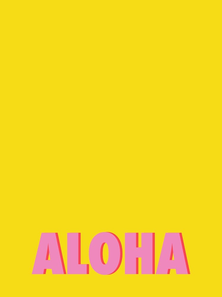 Aloha - Yellow Typography Art Print by Print52 – Fy!