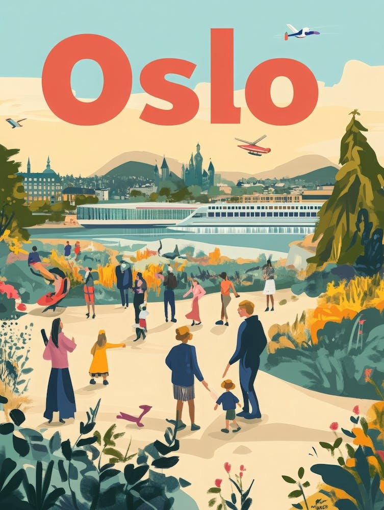 Aihrgdesign A 1970s Inspired Travel Poster For Oslo Depicting D0b0e6d8 ...