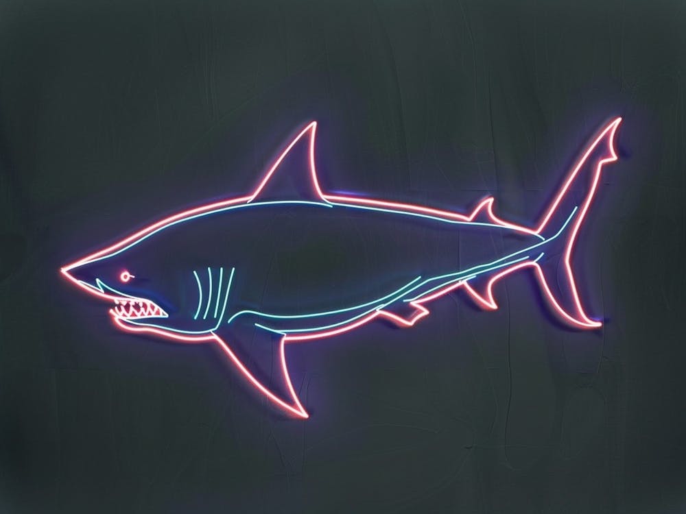Neon Blue Common Thresher Shark 2 Art Print by Energy of the Sea – Fy!