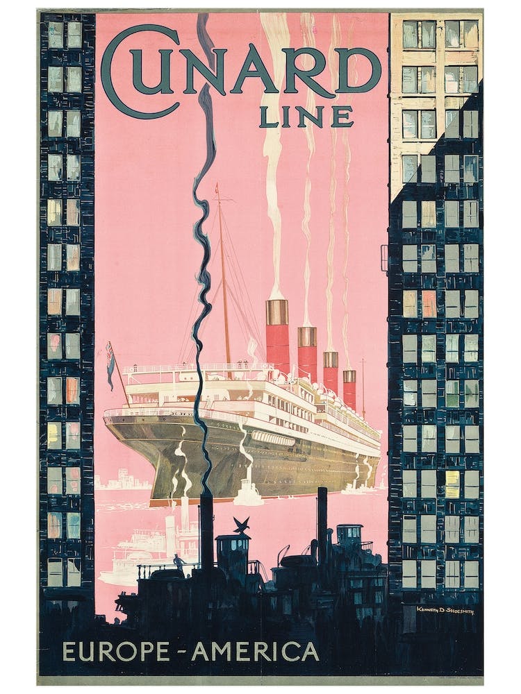 Cunard Line Art Print by Vintage Print and Poster Collection – Fy!