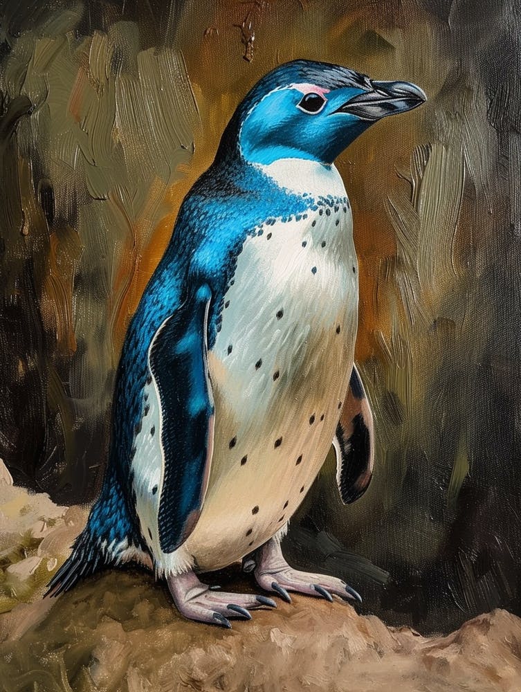Galapagos Penguin Oamaru Blue Penguin Colony Colour Block Painting 3 ...
