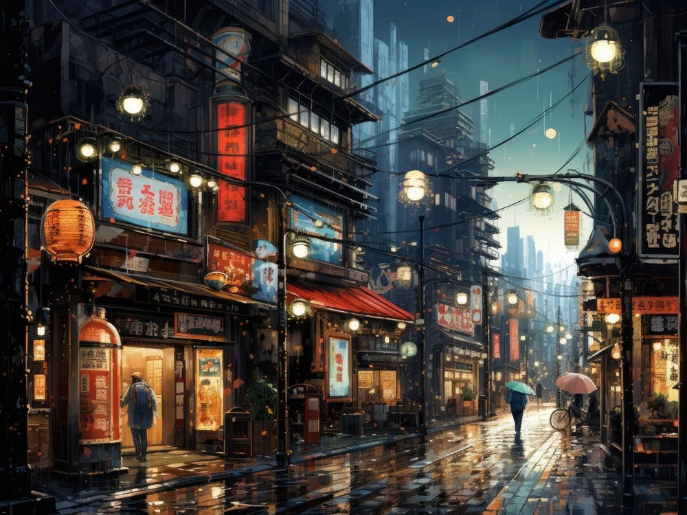 Asian City Art Print by Moving Clouds Art – Fy!