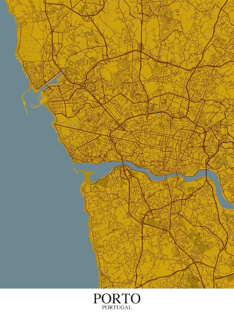 Porto Yellow Blue Art Print by Mapply – Fy!