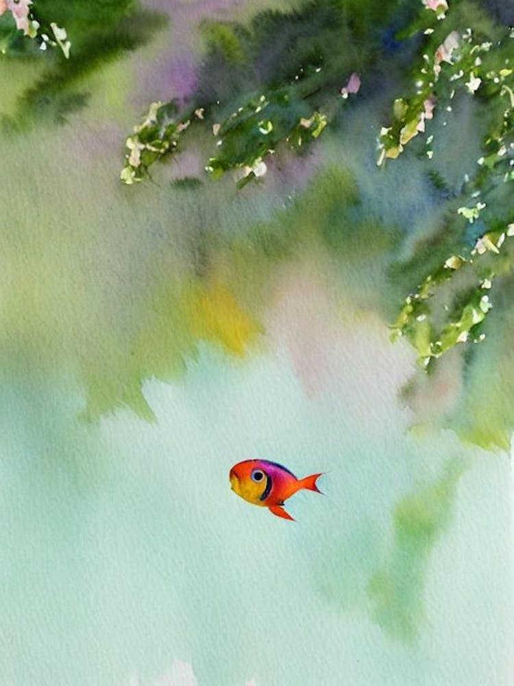 Angelfish Storybook Watercolour Art Print by Sea Life Prints – Fy!