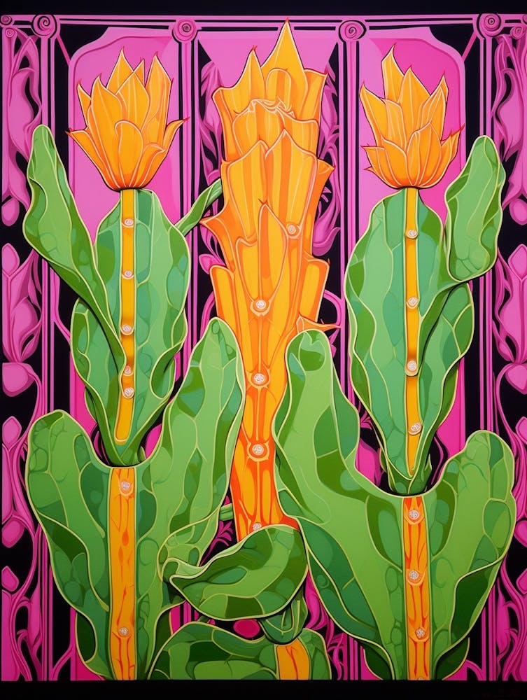 Mexican Style Cactus Illustration Nopal Cactus 2 Art Print by Botanic ...