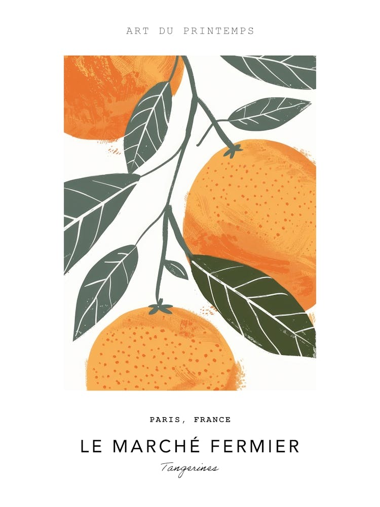 Tangerines Le Marche Fermier Poster 2 Art Print by Colourful Harvest – Fy!