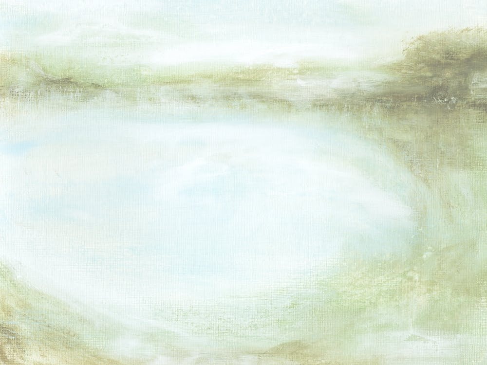 Harmonious - Abstract Landscape Muted Blue Green Painting Art Print by Fy!