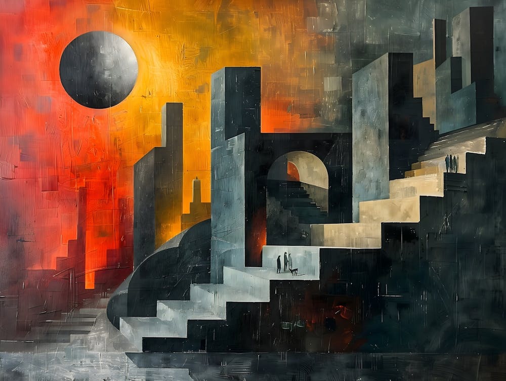 City In The Sky, Cubism Art Print by Moisky – Fy!