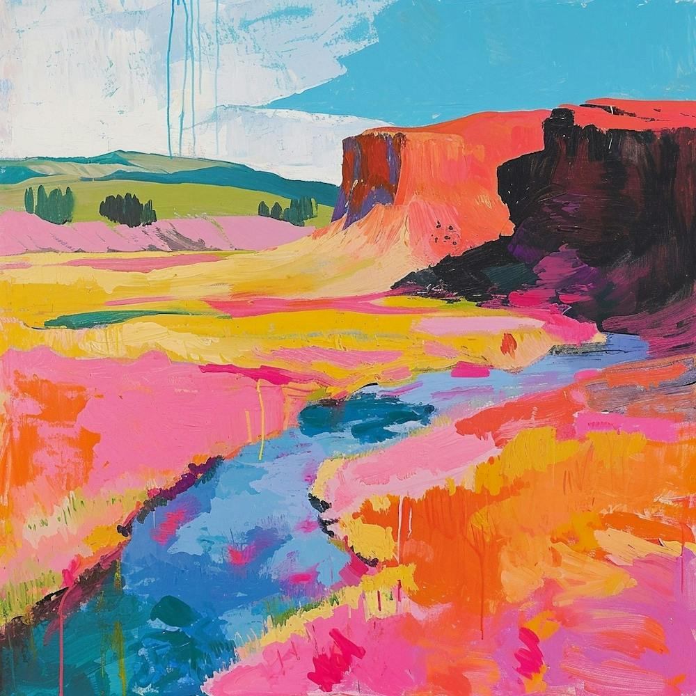 Colourful Abstract Yellowstone National Park 8 Art Print by Hue ...