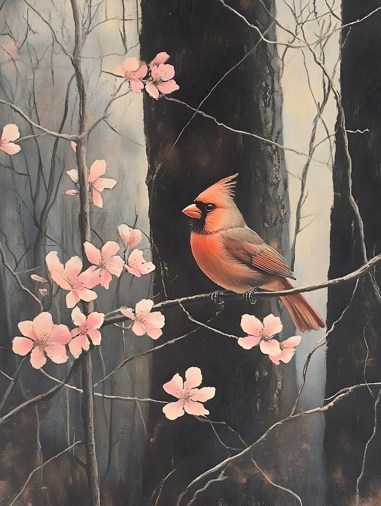 Cardinal In The Woods 2 Art Print by S.K. Coghlan – Fy!