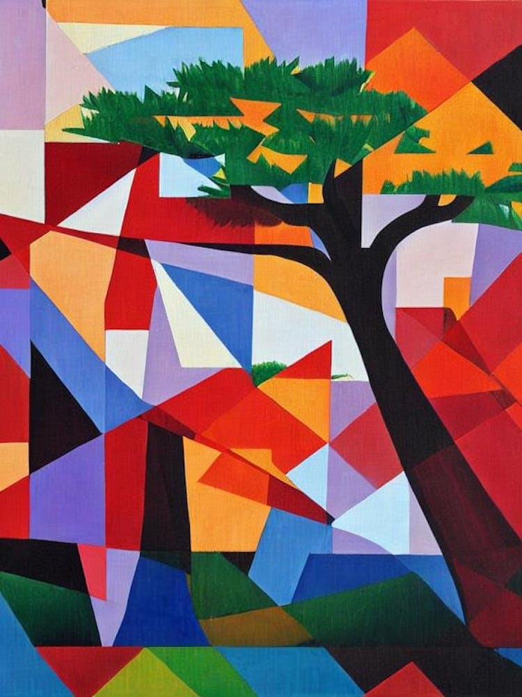 Cedar Tree Cubist 2 Art Print by Arboreal Impressions – Fy!