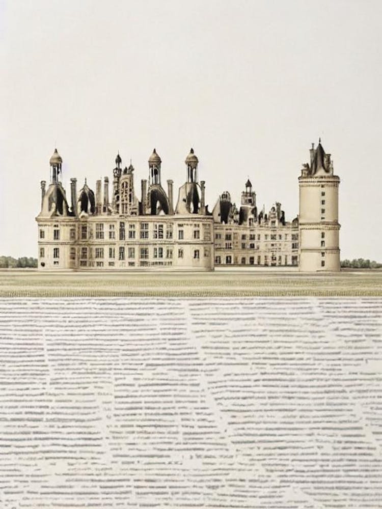 Château De Chambord 2 France Boho Landmark Illustration Art Print by ...