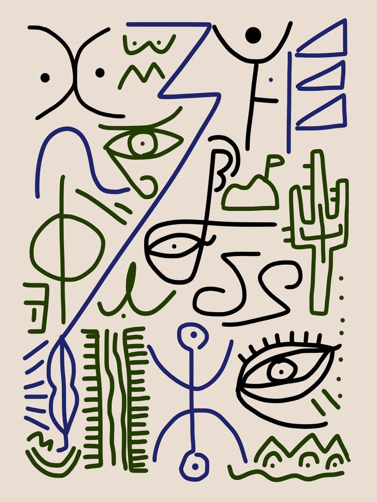 Line Art Bizarre Village Symbol Art Print by Little Dean – Fy!