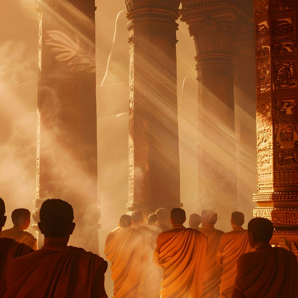 Monks In A Temple Art Print by ThatWorksMedia – Fy!