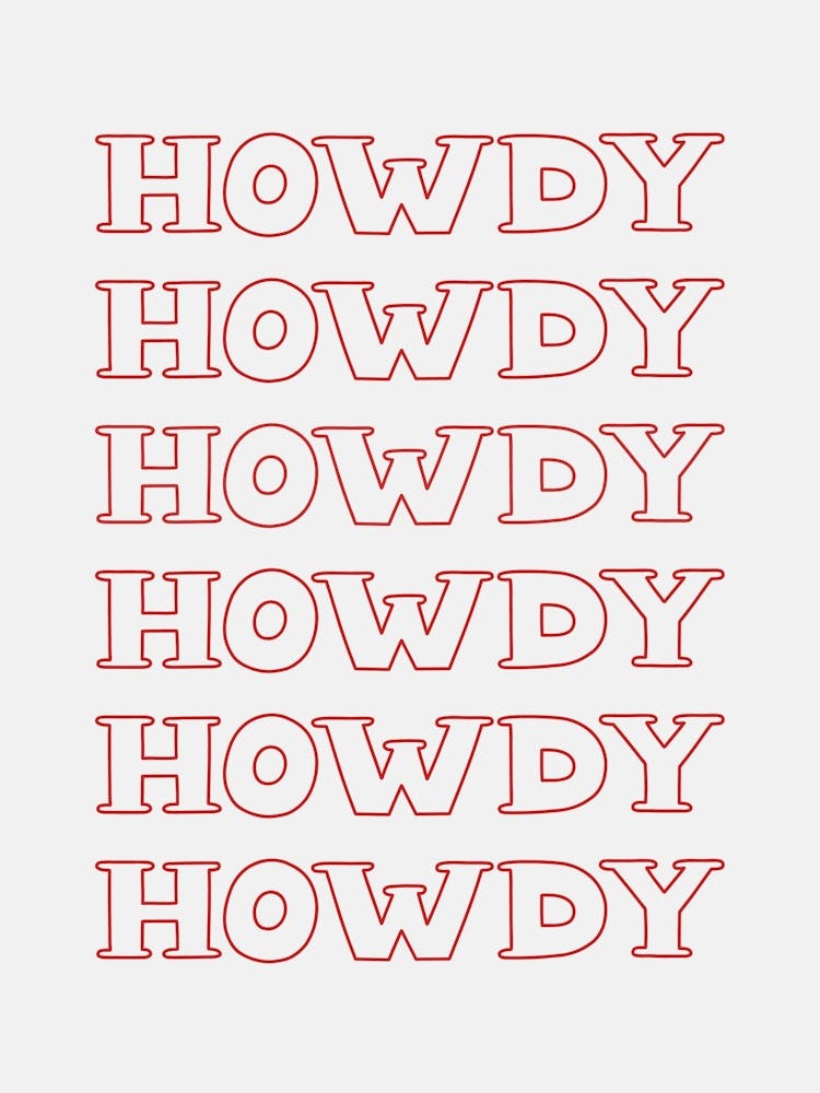 Red Howdy Art Print by JollyandDash – Fy!