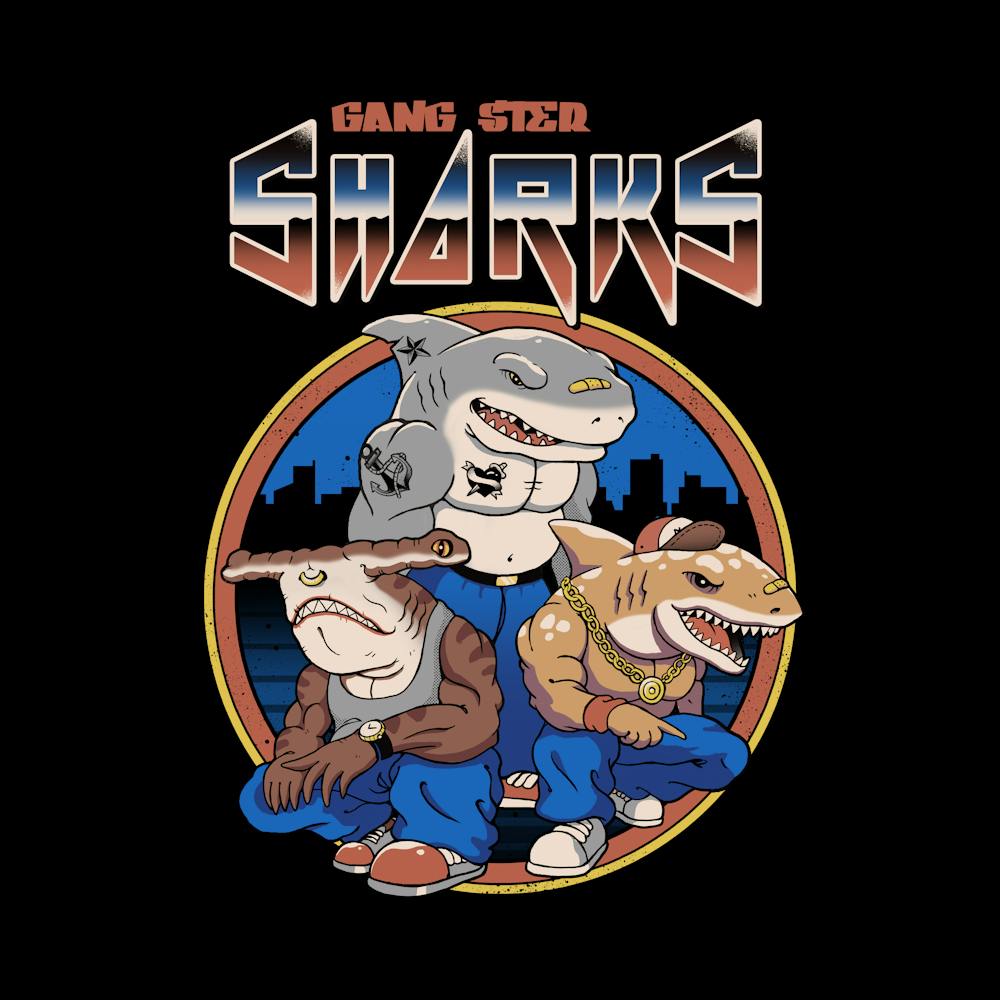 Gangster Sharks Art Print by Vincent Trinidad Art – Fy!