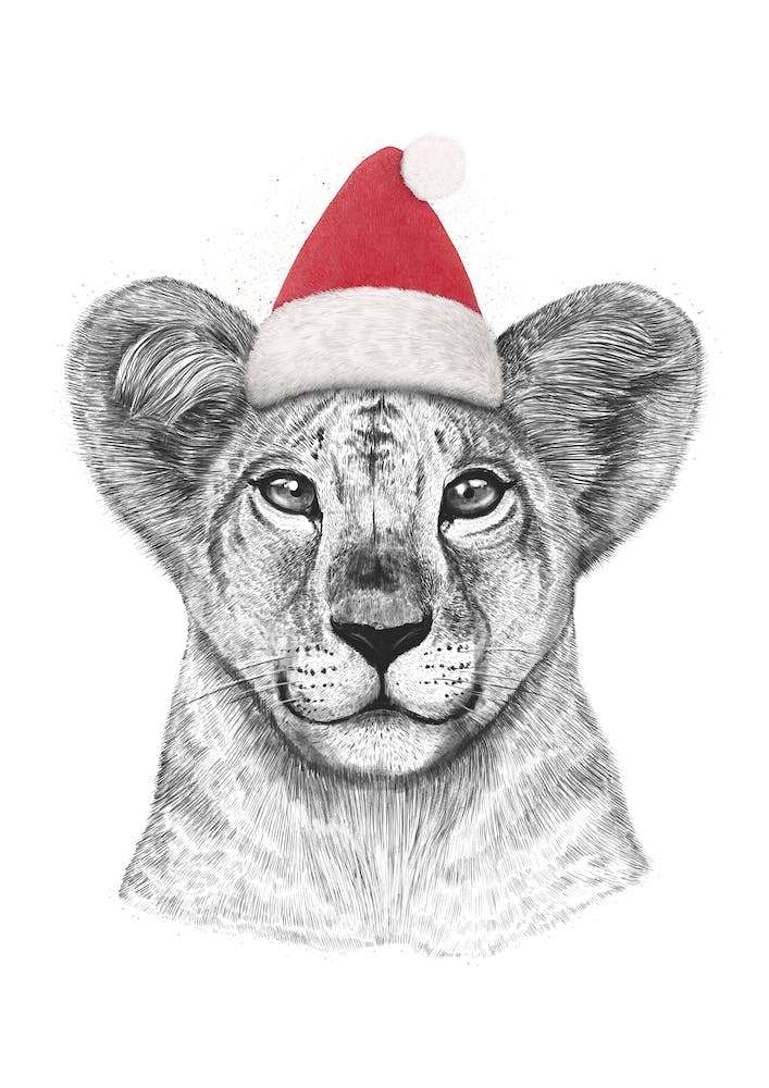 Christmas Princess Lioness Art Print by Valeriya Korenkova – Fy!