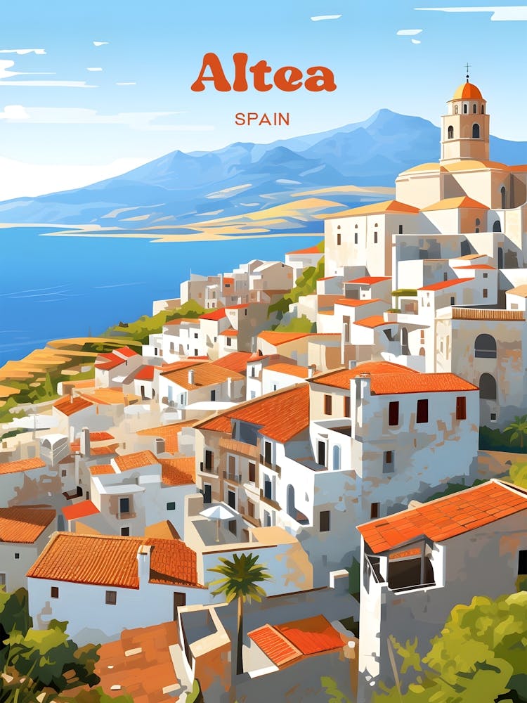 Altea Spain 2 Travel Poster 3 4 Resize Art Print by Wanderscape Travel ...