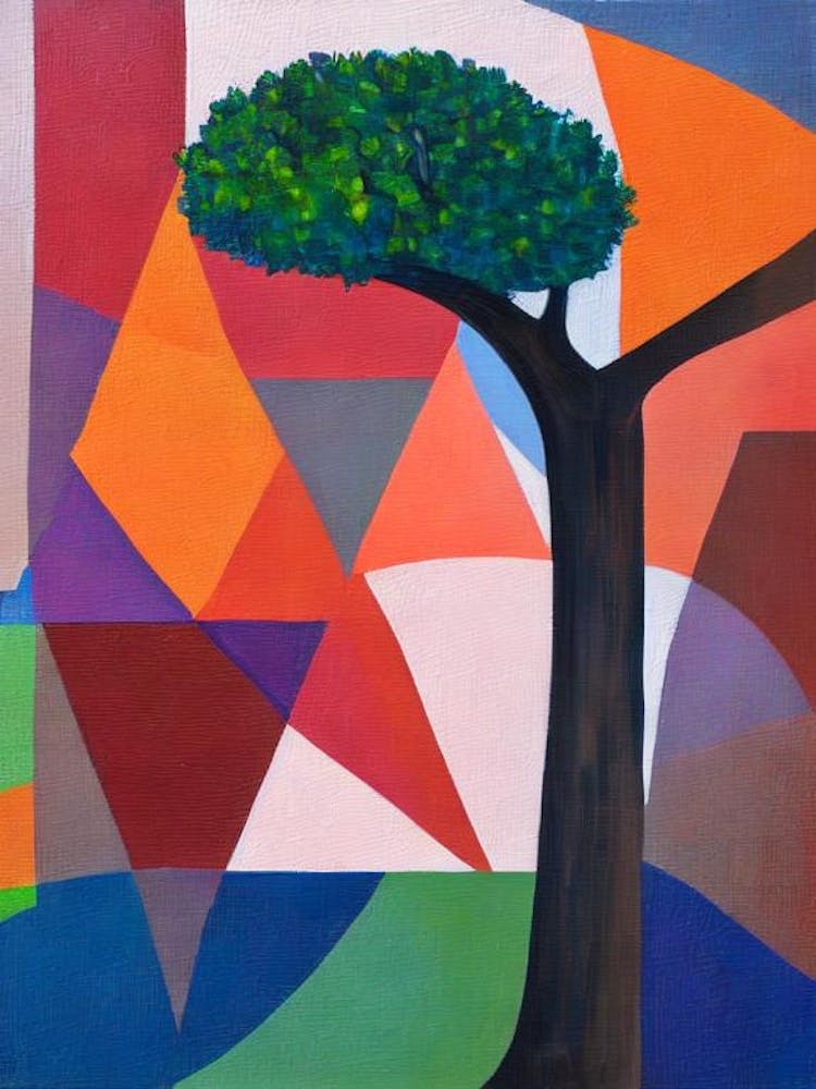 Live Oak Tree Cubist 1 Art Print by Arboreal Impressions – Fy!