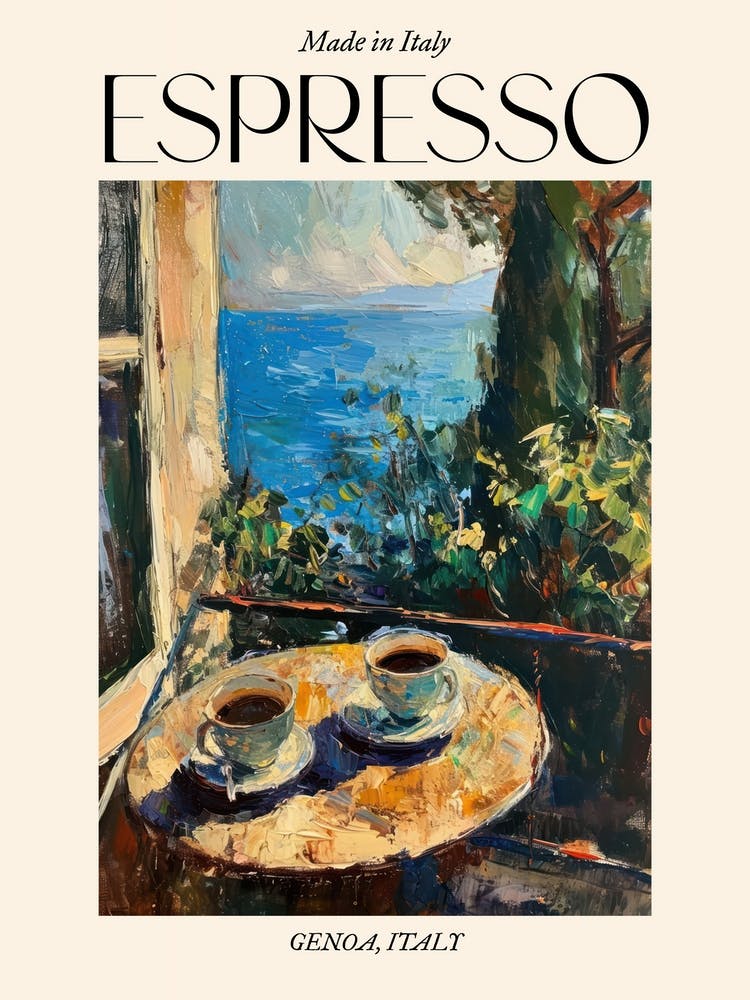 Genoa Espresso Made In Italy 3 Poster Art Print by MedArt – Fy!