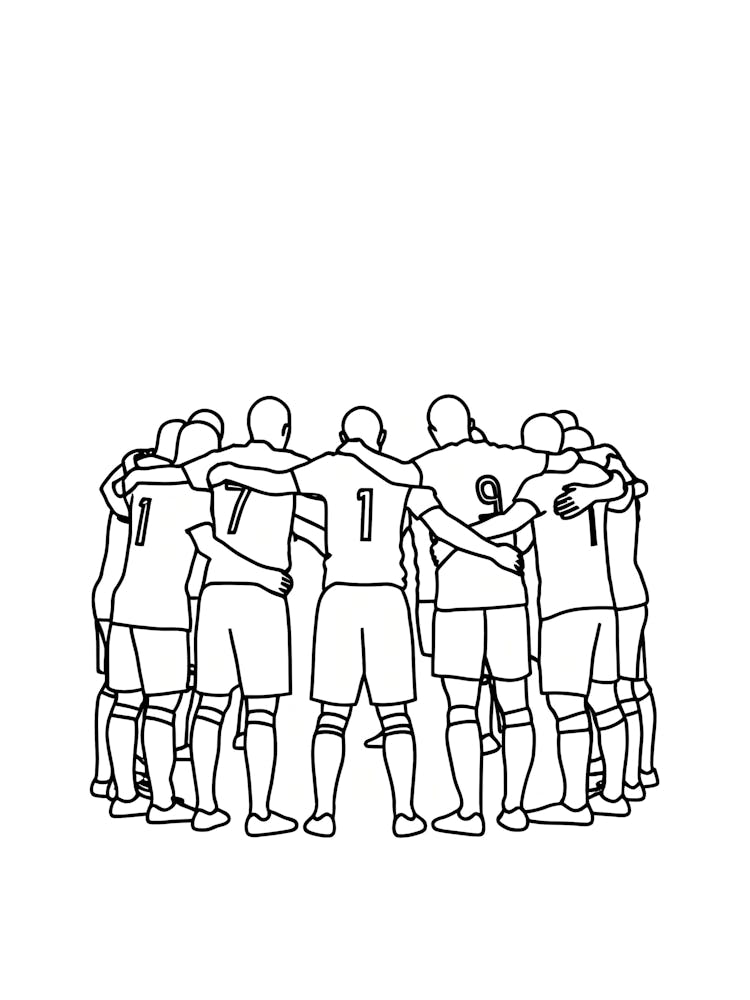 Soccer Team Huddle Art Print by Viv K – Fy!