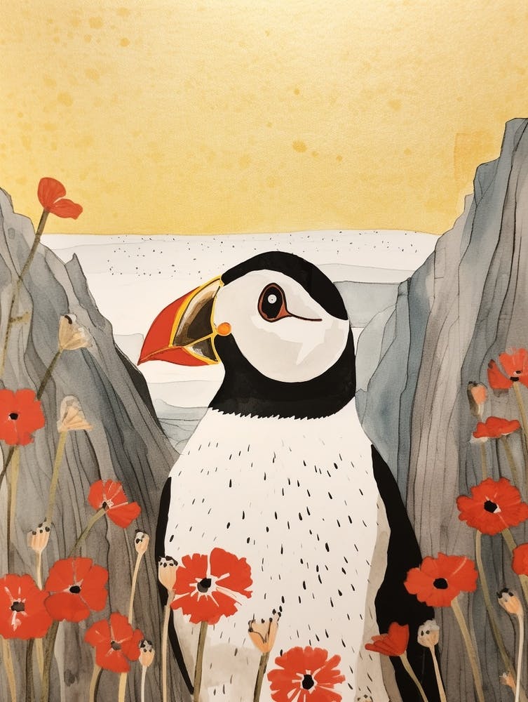 Bird Illustration Puffin 4 Art Print by Feathered Muse – Fy!