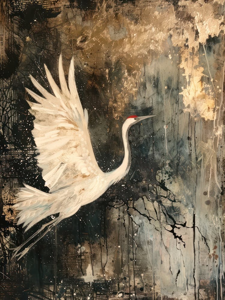 Flying Crane Effect Collage 2 Art Print by Tropic of Eden – Fy!