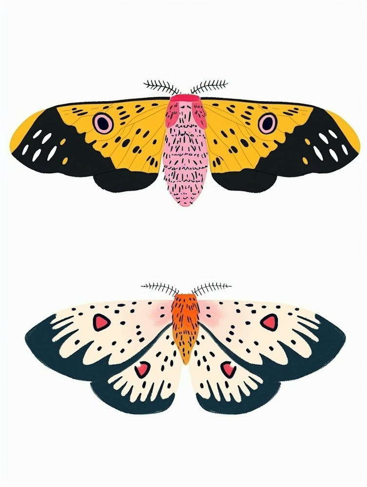 Colourful Insect Illustration Moth 4 Art Print by Ritual Art Prints – Fy!
