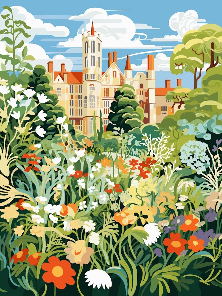 Sissinghurst Castle Garden Uk Modern Illustration 2 Art Print by ...