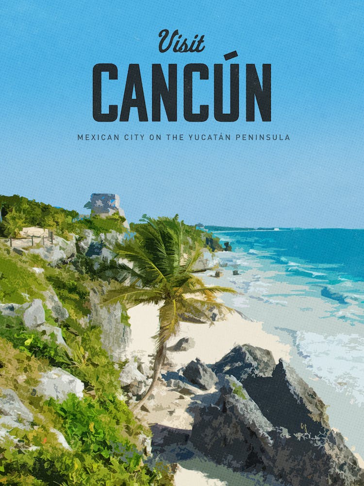 Visit Cancun Art Print by Mercury Club – Fy!