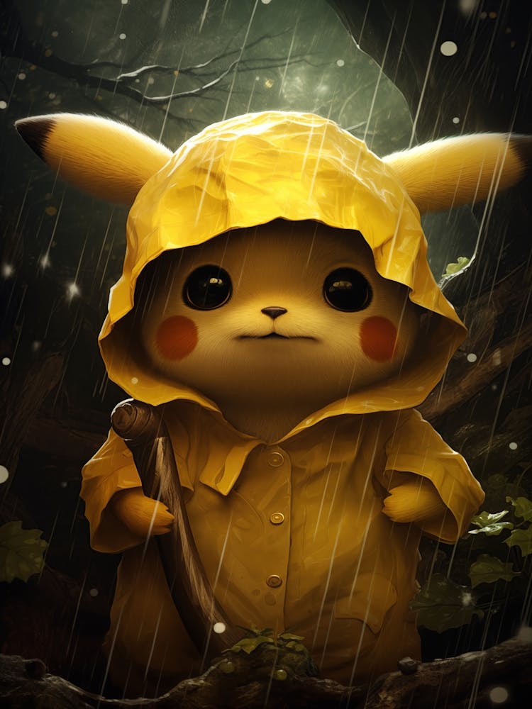 Pikachu In The Rain 3 Art Print by Liberta – Fy!