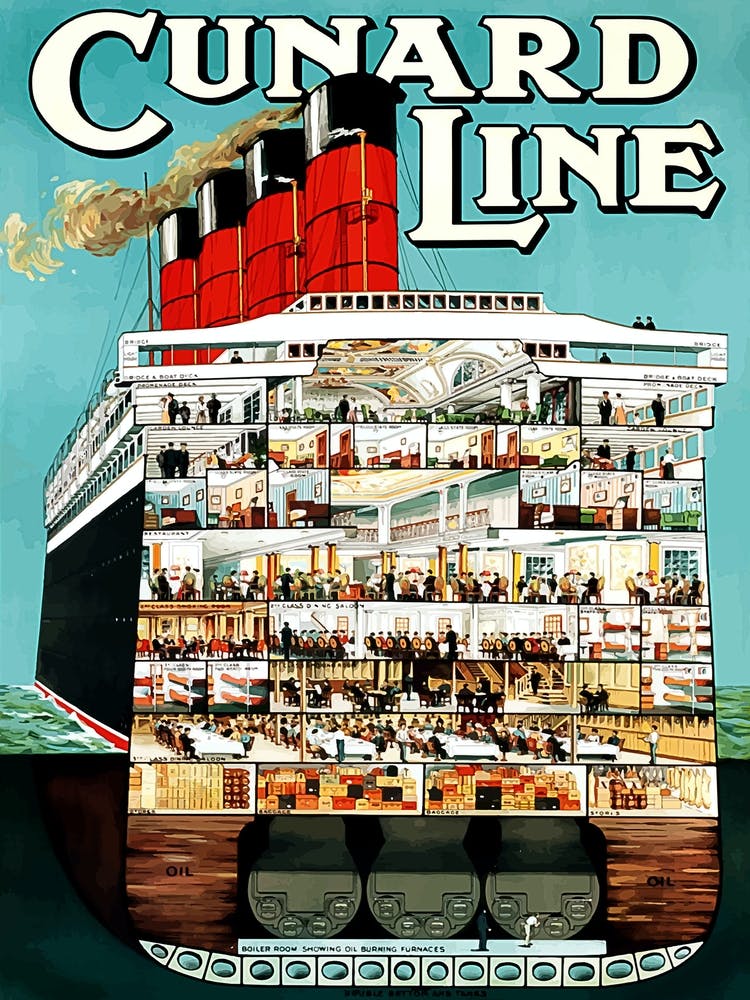 Big Steam Oversea Cruiser Art Print by Vintage Spirit – Fy!