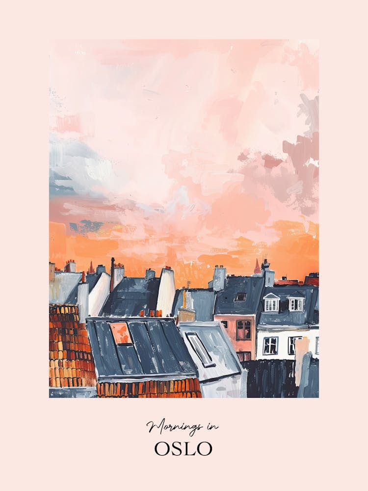 Mornings In Oslo Rooftops Morning Skyline 3 Art Print by Urban Vistas – Fy!