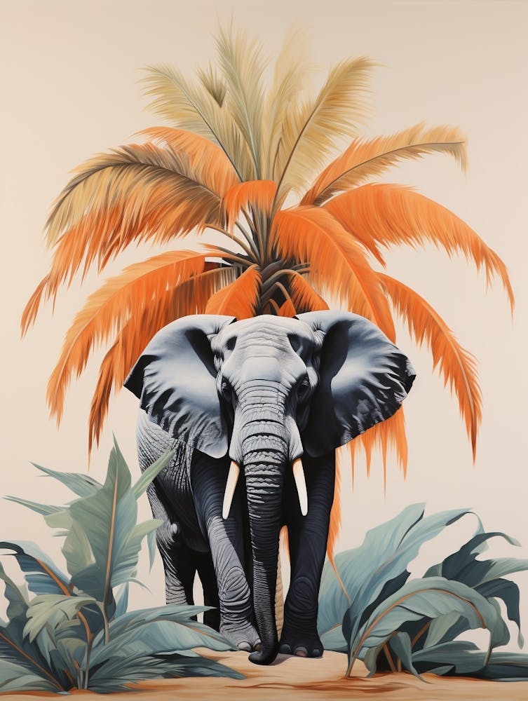 Elephant 2 Tropical Animal Portrait Art Print by Tropic of Eden – Fy!