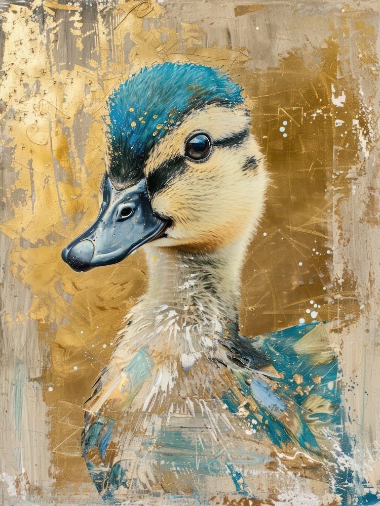 Ducklin Gold Effect Collage 4 Art Print by Tropic of Eden – Fy!
