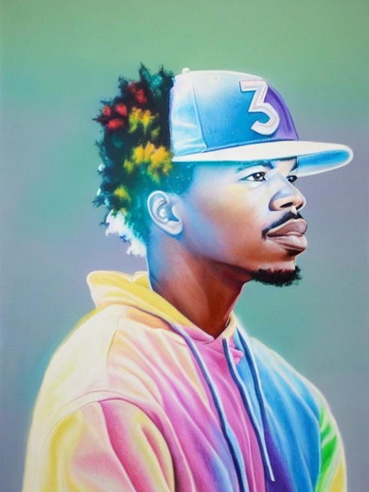 Chance The Rapper Colourful Illustration Art Print by The Music Lab – Fy!