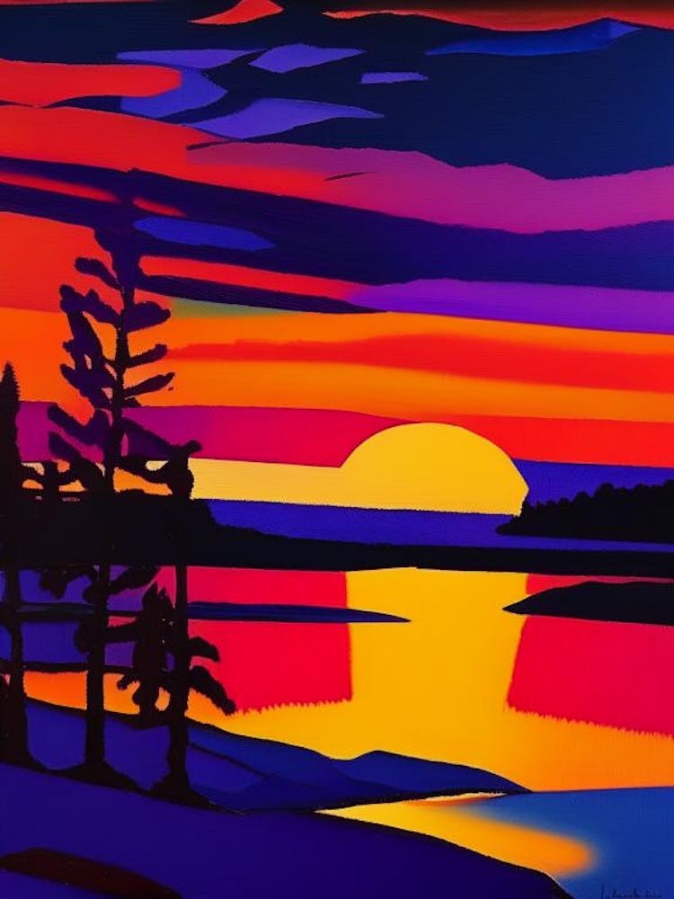 Lake Abstract Sunset Art Print by Breathtaking Sunsets And Sunrises – Fy!