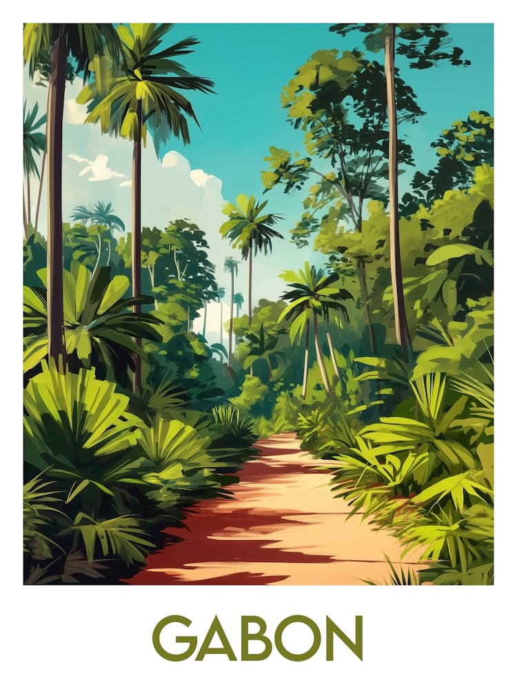 Affiche de voyage Gabon Art Print by Frame the World – Fy!