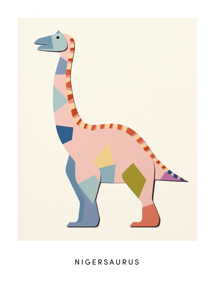 Nursery Dinosaur Art Nigersaurus 2 Poster Art Print by Scribble Studio ...