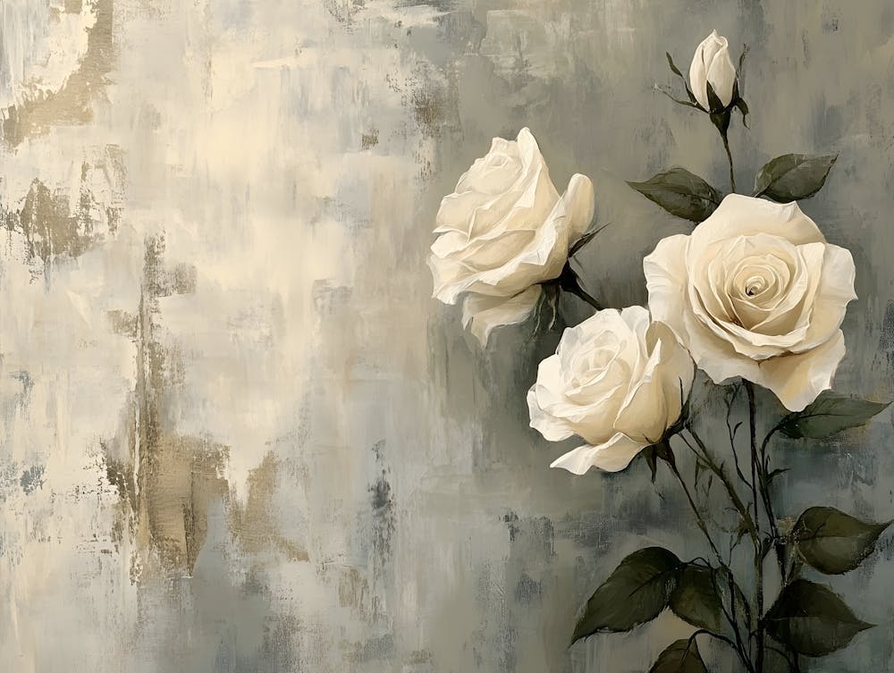 Minimalist White Roses 2 Art Print by S.K. Coghlan – Fy!