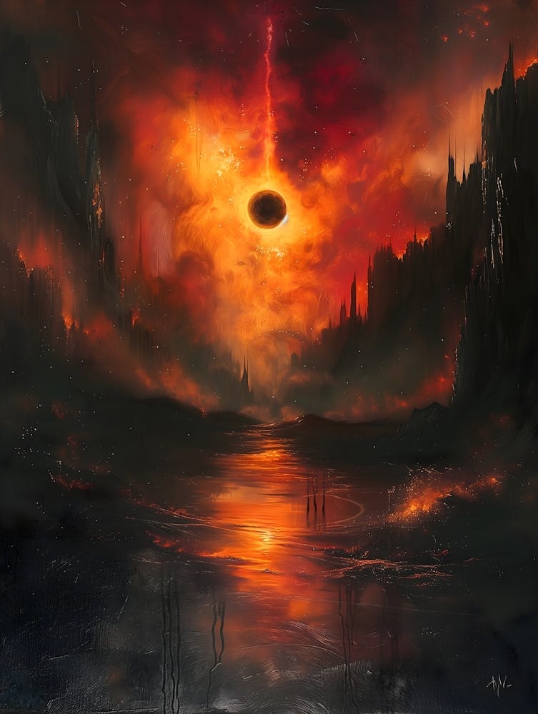 Black Hole, Bichromatic, Surrealism, Impressionism Art Print by Moisky ...