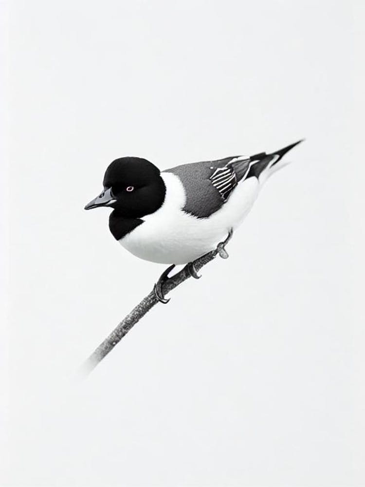 Bufflehead B&W Pencil Drawing 1 Bird Art Print by Featherline – Fy!